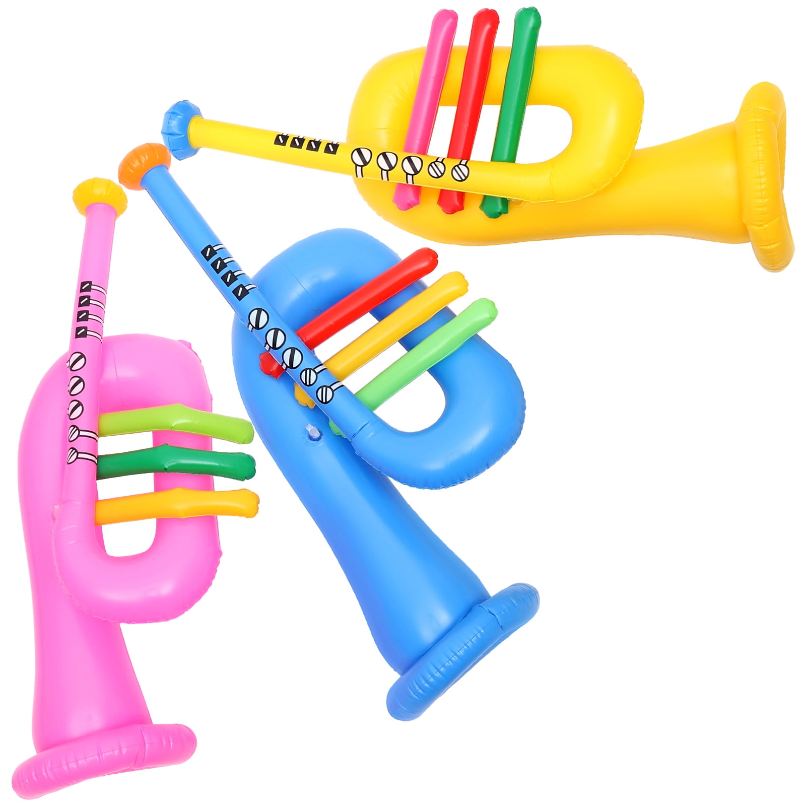 3Pcs Inflatable Instruments Inflatables Trumpet Horn Instrument Prop ...
