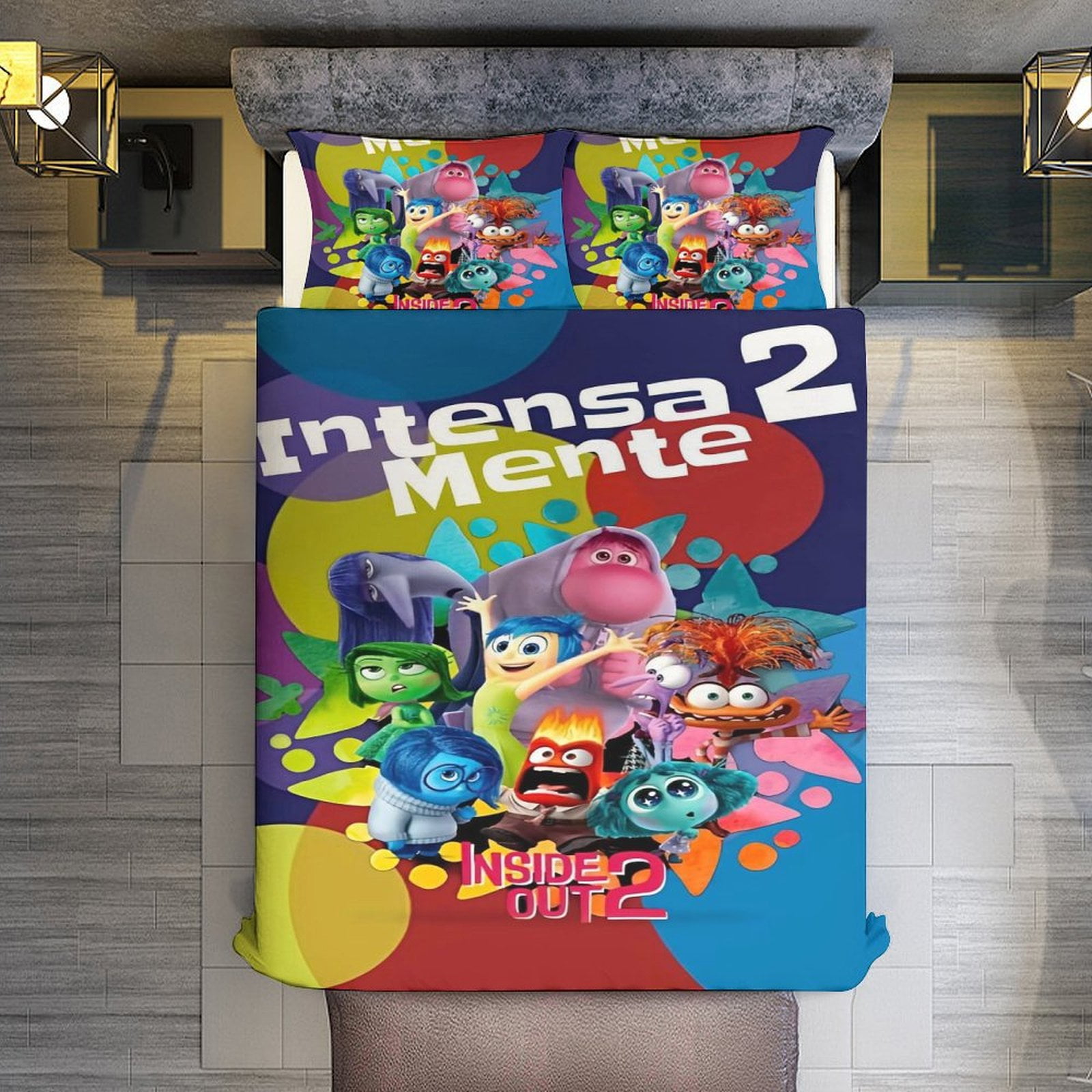 3Pcs Inside Out Duvet Cover with 2 Pillowcases for Teens Girls Kids,Bed ...