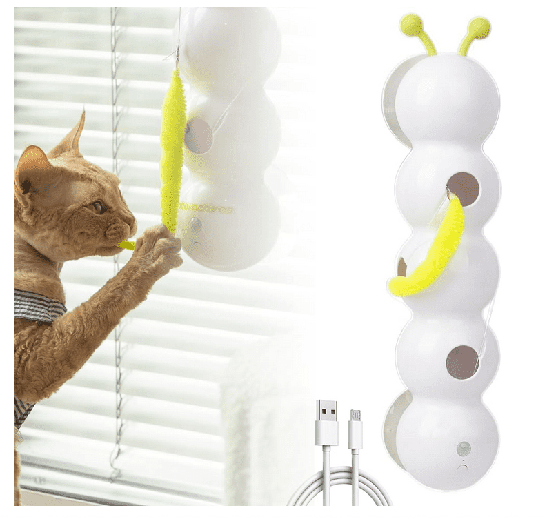 3Pcs Interactive Cat Feather Toy, Automatic Fluffy Tail Teaser with ...