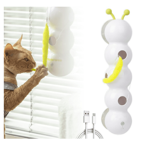 3Pcs Interactive Cat Feather Toy, Automatic Fluffy Tail Teaser with ...