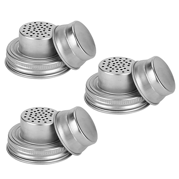 3Pcs Jar Lid Rusts Proof Steel Shaker Container Top Caps Silicones Seal ...