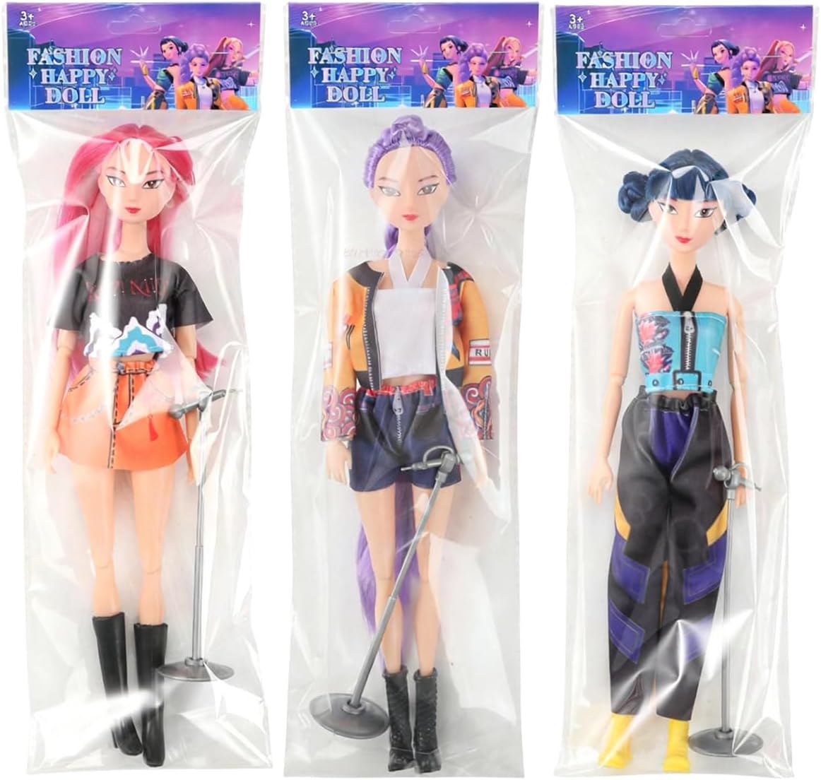 3Pcs Singer Fashion Dolls, Hunters Singer Group Fashion Doll ...