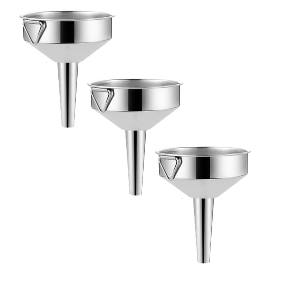 3Pcs Kaireo Stainless Steel Funnel,Spring Park Metal Stainless Funnel ...