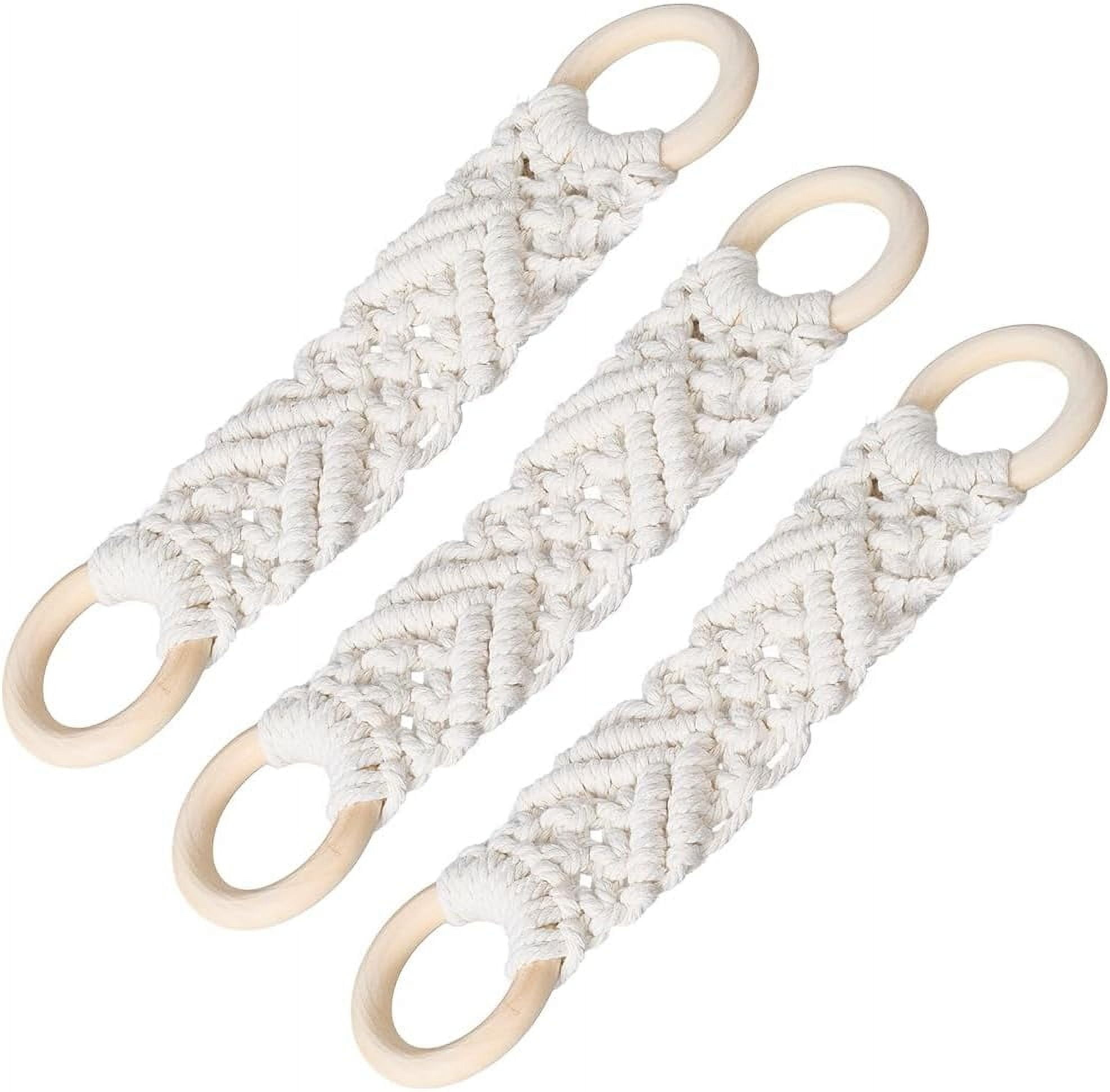 3Pcs Kitchen Dish Towel Holder White Cotton Hanging Towel Holder Boho ...