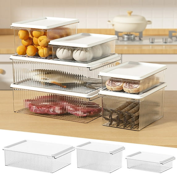 3Pcs Kitchen Storage Box Yannianjz Freezer Storage Containers, Food ...