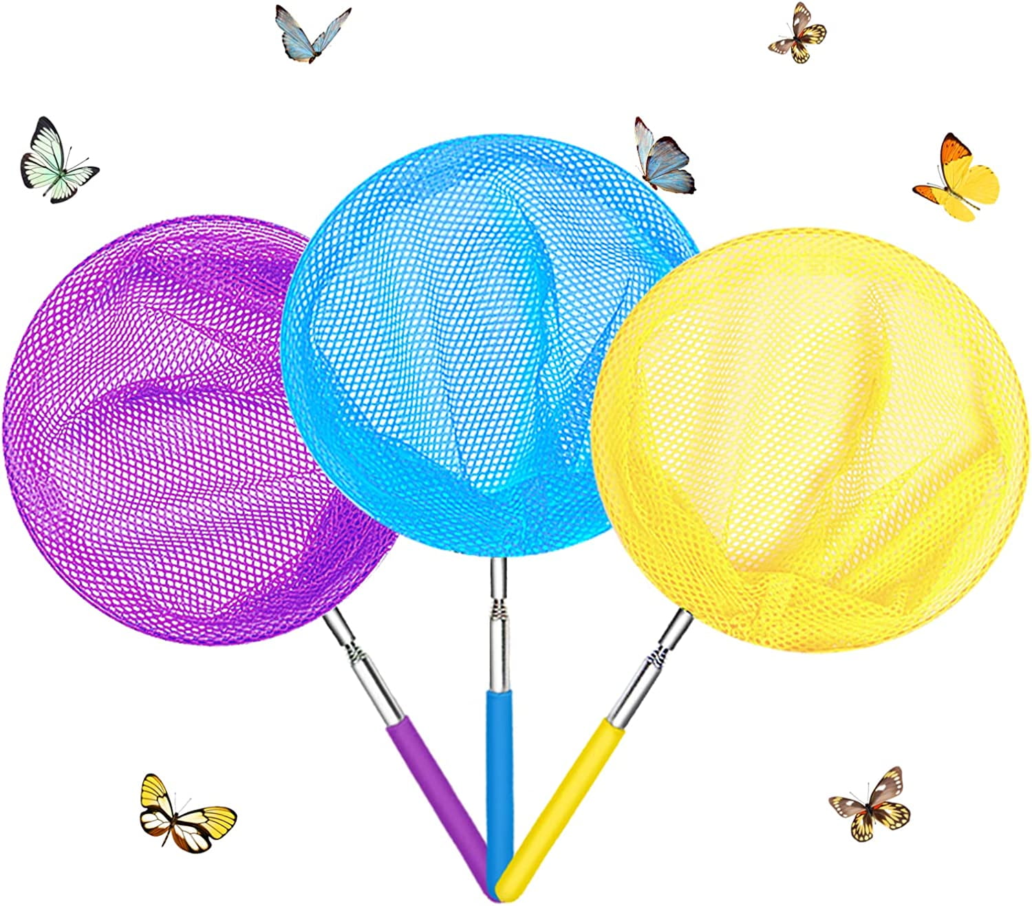 3Pcs Kizh Telescopic Butterfly Fishing Net Bug Catcher Outdoor Toy for ...