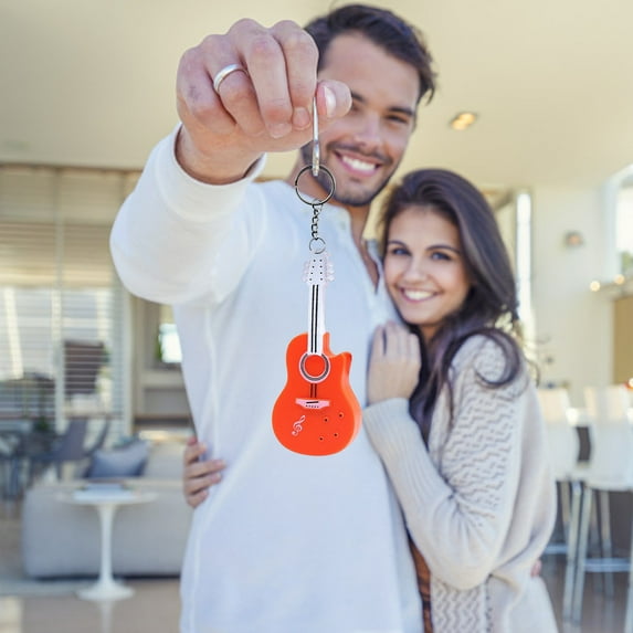 3Pcs LED Guitar Keychain Yannianjz Funny Guitar with LED Light Sound ...