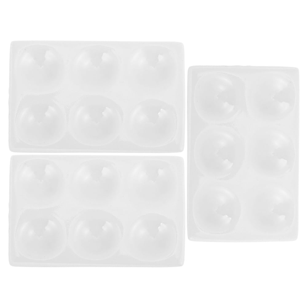 3Pcs Laboratory Plates White 6 Hole Ceramic Reaction Spot Plates for ...