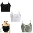 3Pcs Lady Sexy Spaghetti Strap Tank Seamless Camisole Crop Tops Cami ...