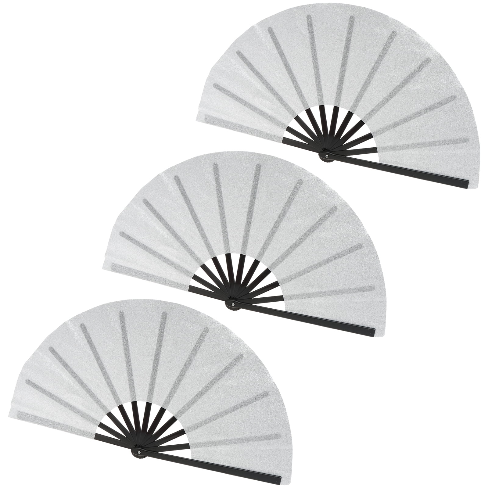 3Pcs Large Clap Fans for Line Dancing Folding Hand Rave Fan Cloth ...