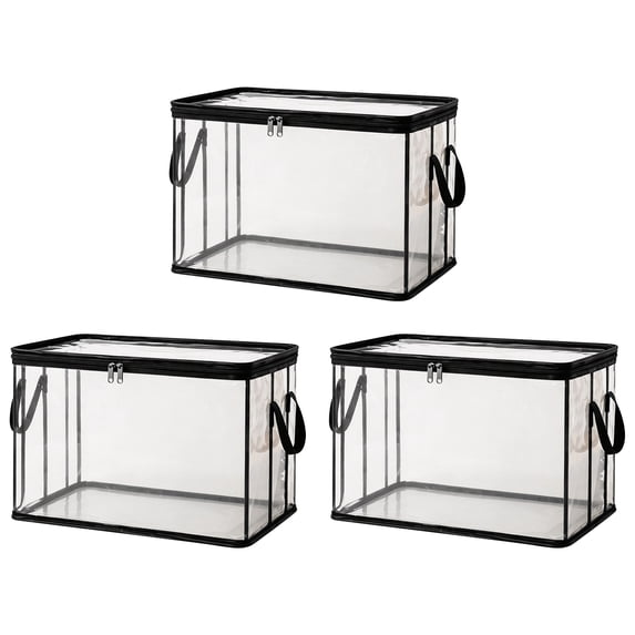 3Pcs Large Heavy Duty Thick Plastic Clear Storage Bag for Clothes ...