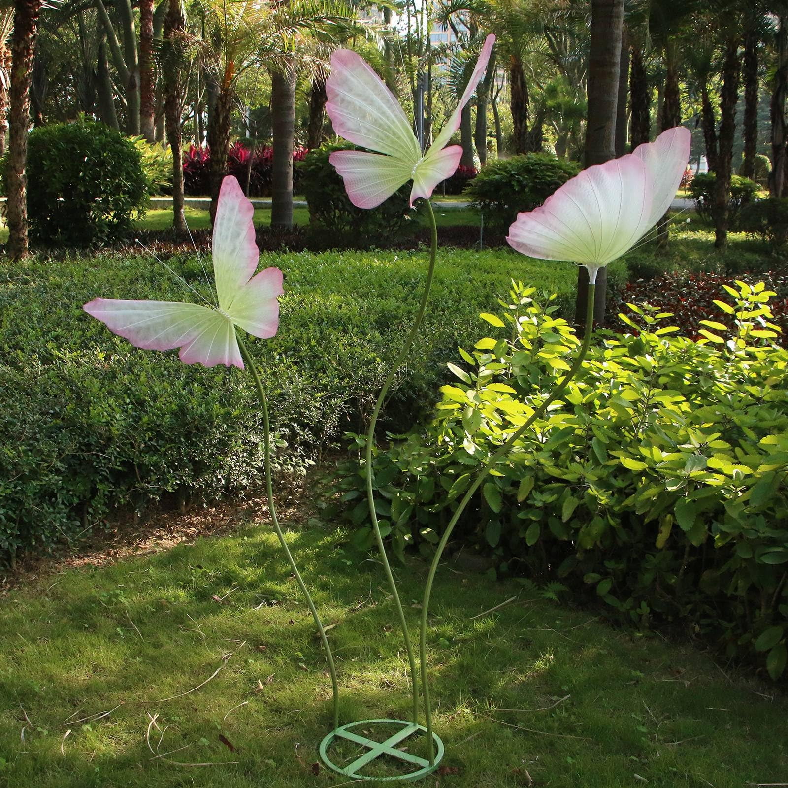 3Pcs Large Silk Butterfly Decorations,Big Butterfly Decoration with ...