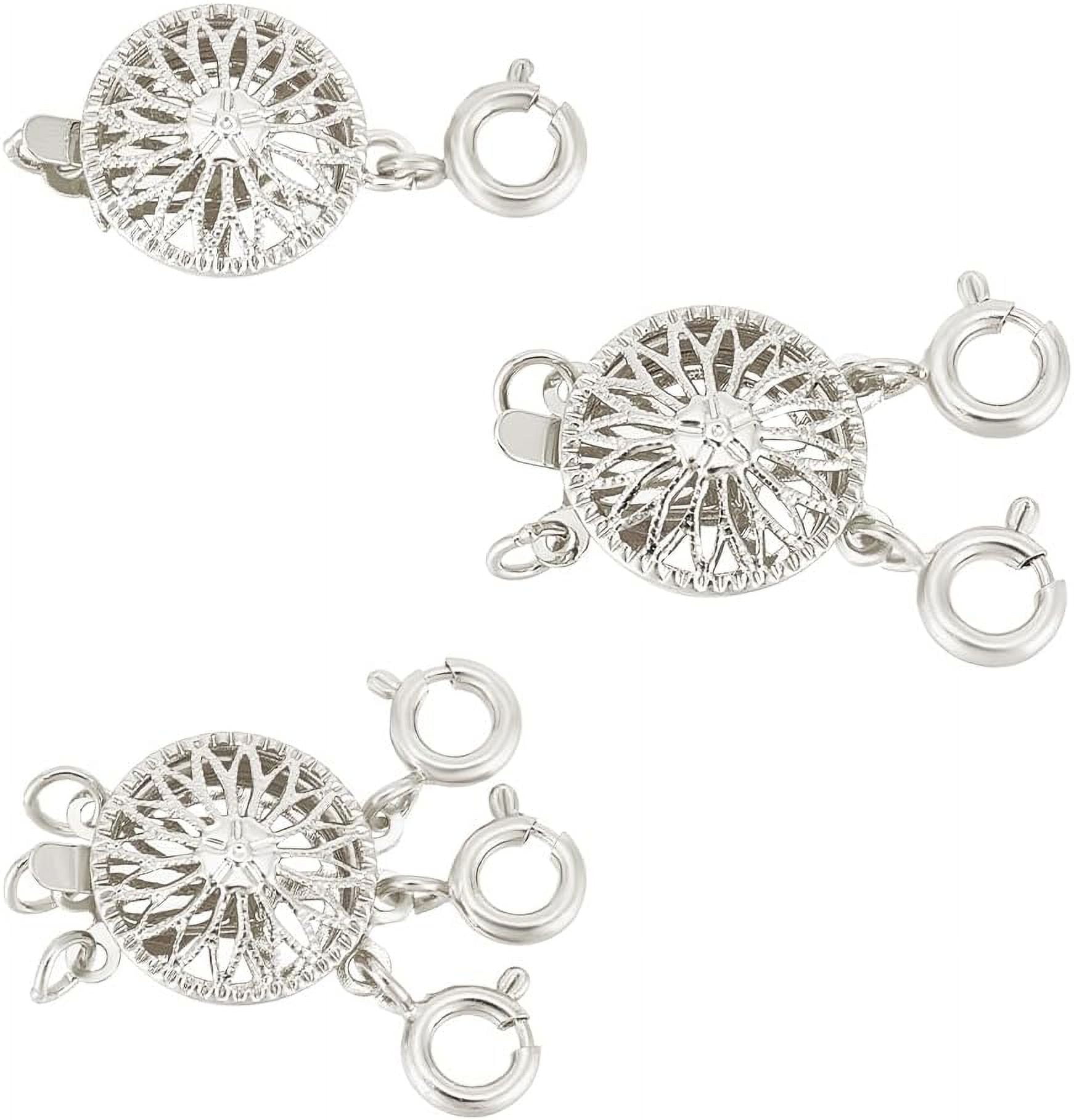 3Pcs Layered Necklace Clasps 3 Styles Platinum Multiple Strands ...