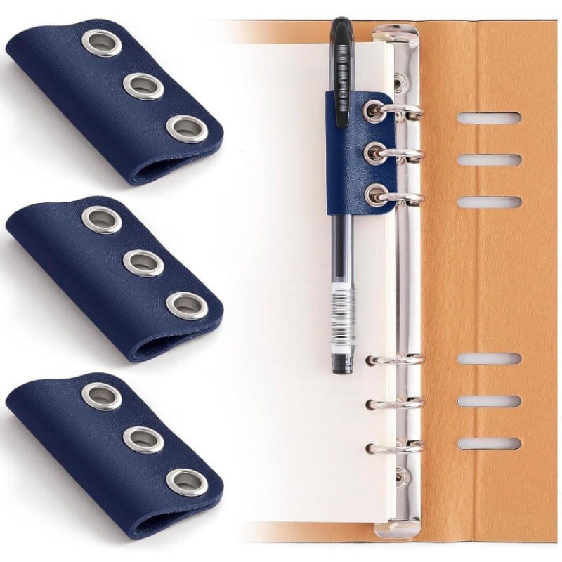 3Pcs Leather Pen Loop for 6 Ring A5 Binder, Ultra-Thin Detachable Pen ...