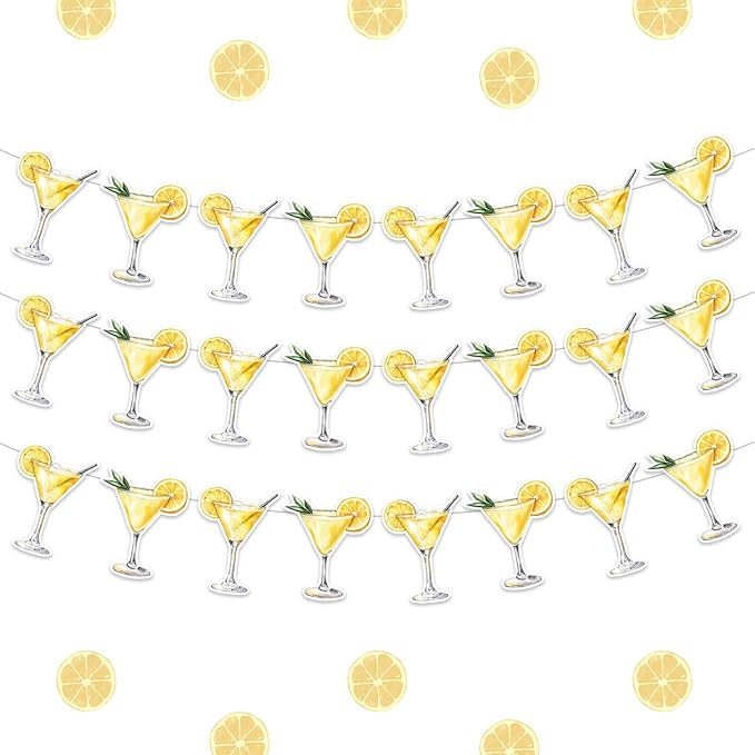 3Pcs Lemon Martini Party Banner Garland A Tini Bit Older Martini Cup ...
