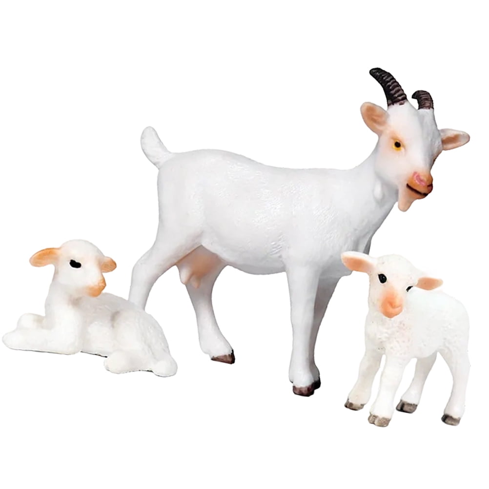 3Pcs Lifelike Sheep Models Animal Fake Decorations Animal Tabletop ...