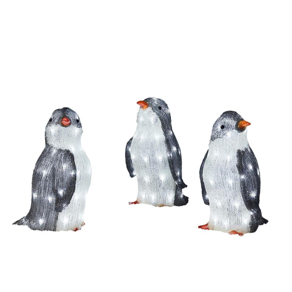 3Pcs LED Lighted XMAS Penguin Decorations for Outdoor -Indoor Holiday ...
