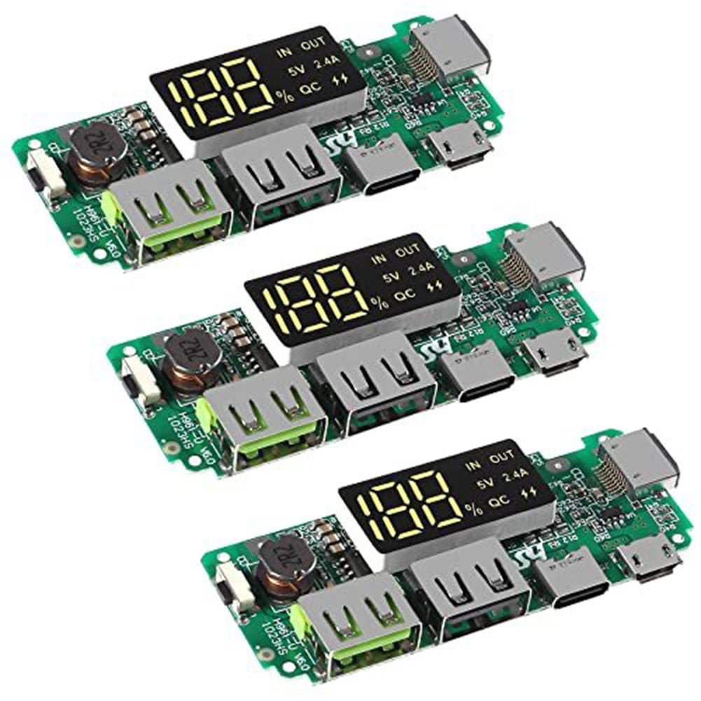 3Pcs Lithium Battery Charger Board Dual Usb 5V 2. Charging Module ...