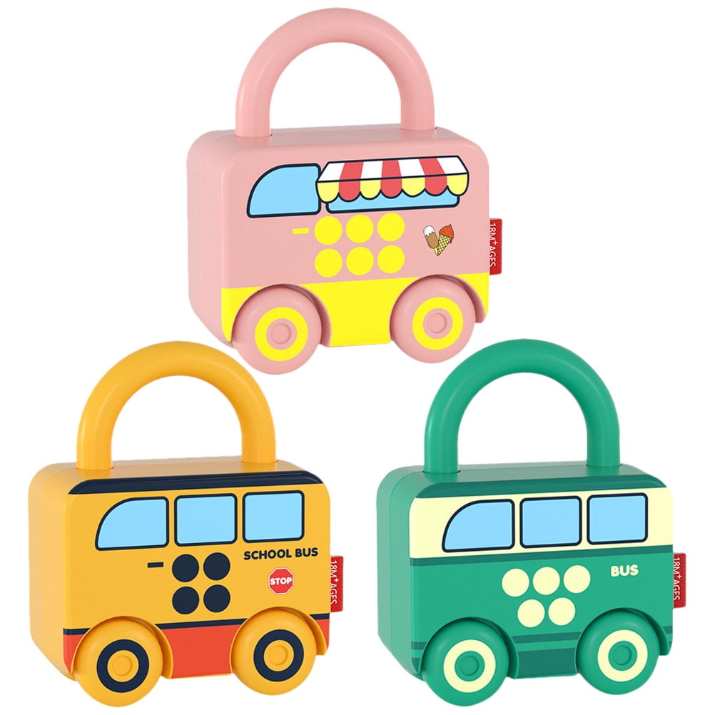 3Pcs Lock and Key Toys Kids Unlock Toys Cartoon Lock and Key Toys ...