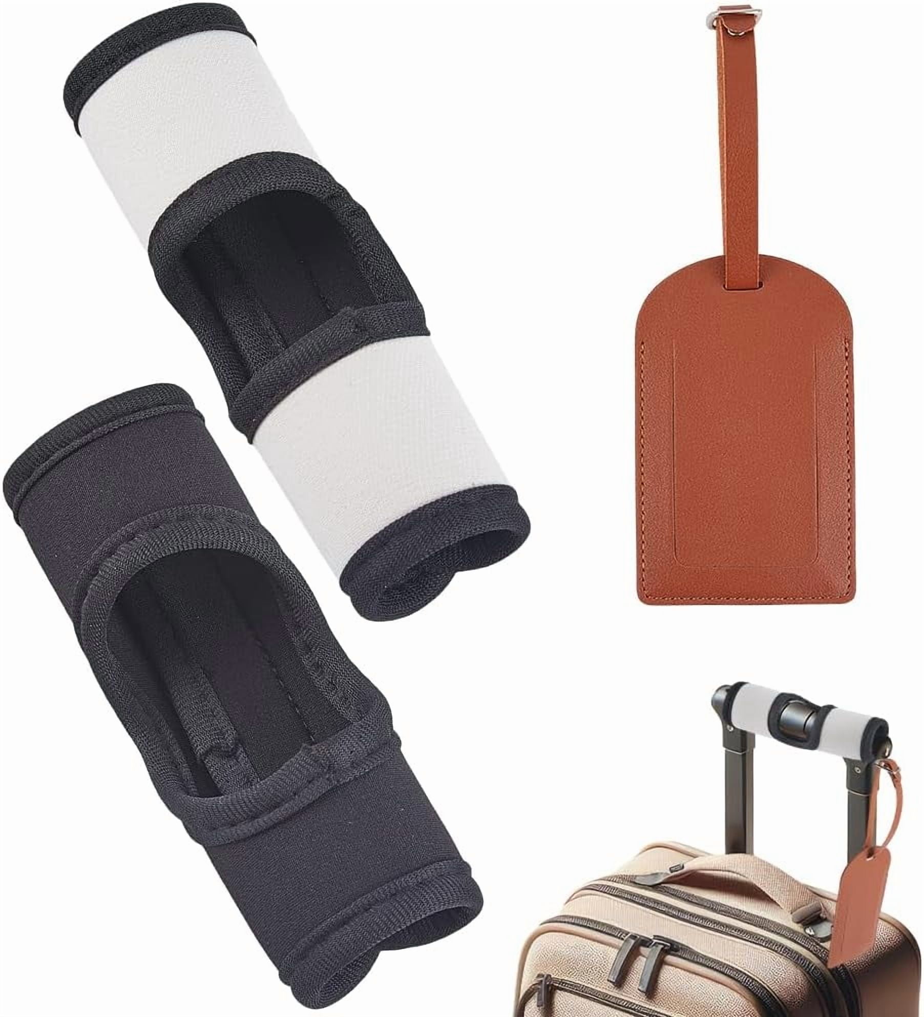 3Pcs Luggage Wrap Tag Black White Rubber Hollow Telescopic Grip Handle ...