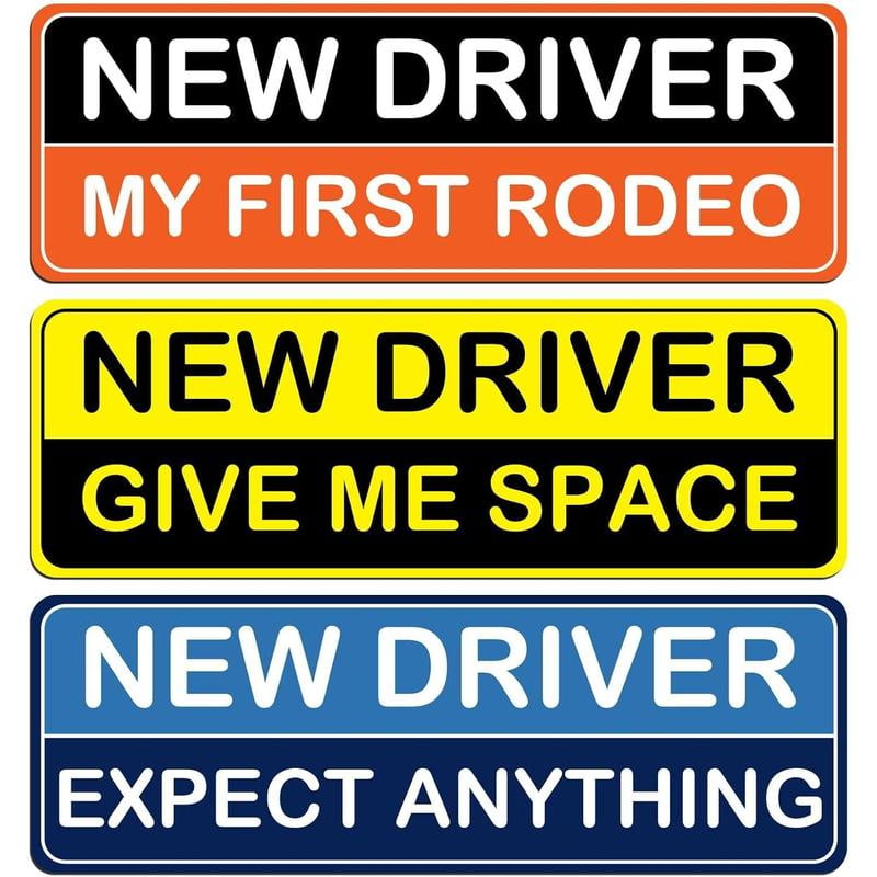 3Pcs Magnetic Car Stickers, Student Driver Magnet Stickers Safety Sign ...