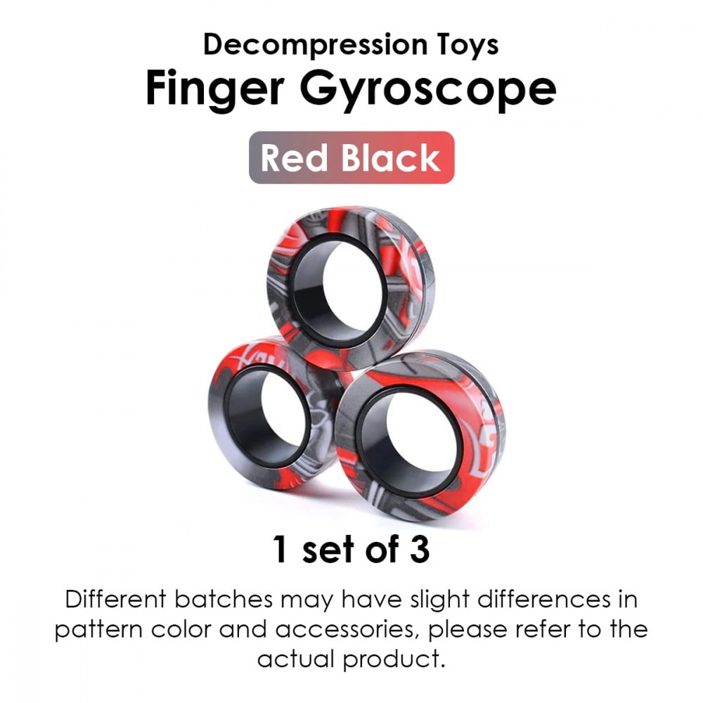 3Pcs Magnetic Rings Fidget Toy Set Adult Fidget Magnets Spinner Rings ...