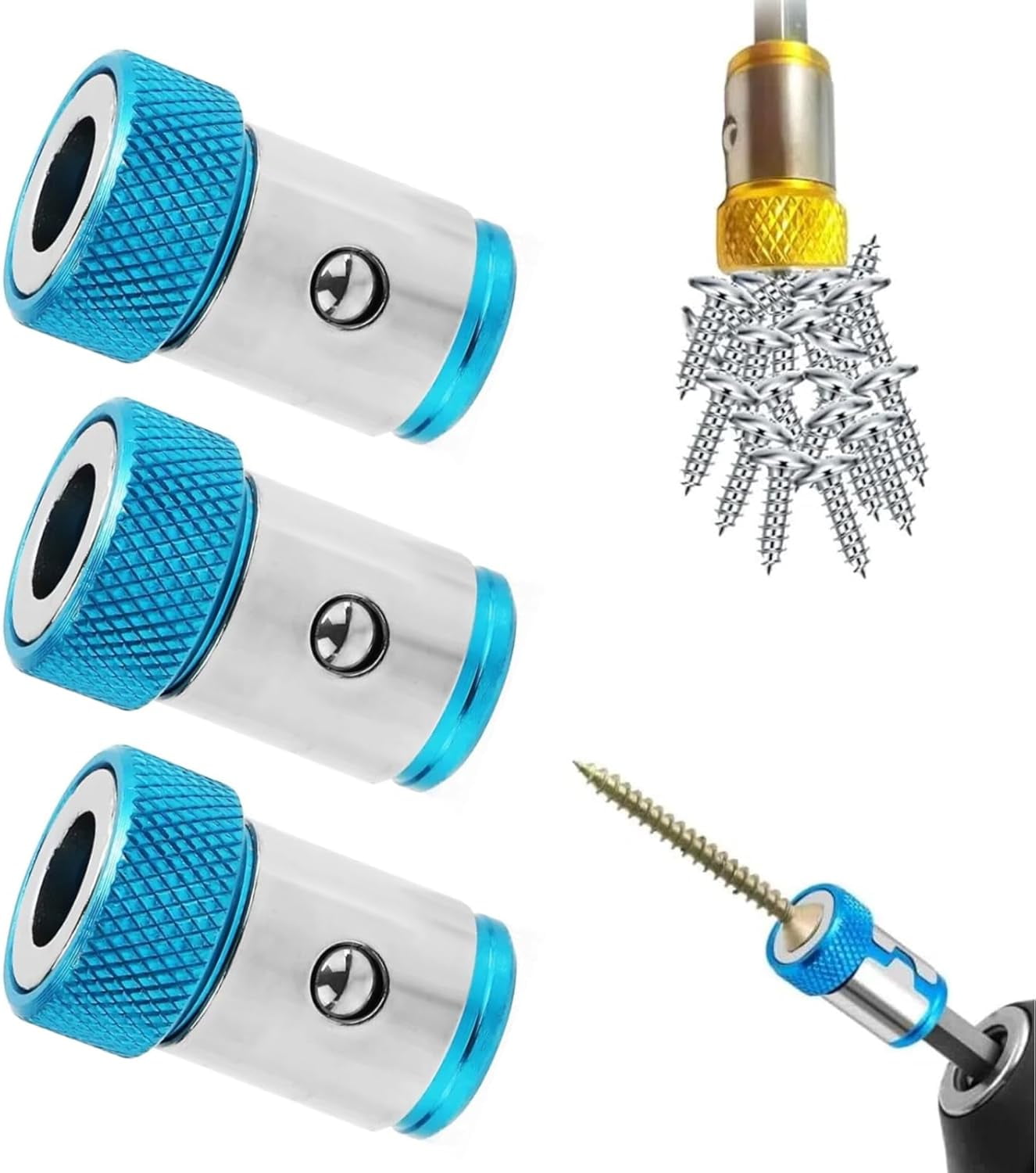 3Pcs Magnetic Screw Holder Ring for 1/4" Hex Screwdriver Bits, Strong ...