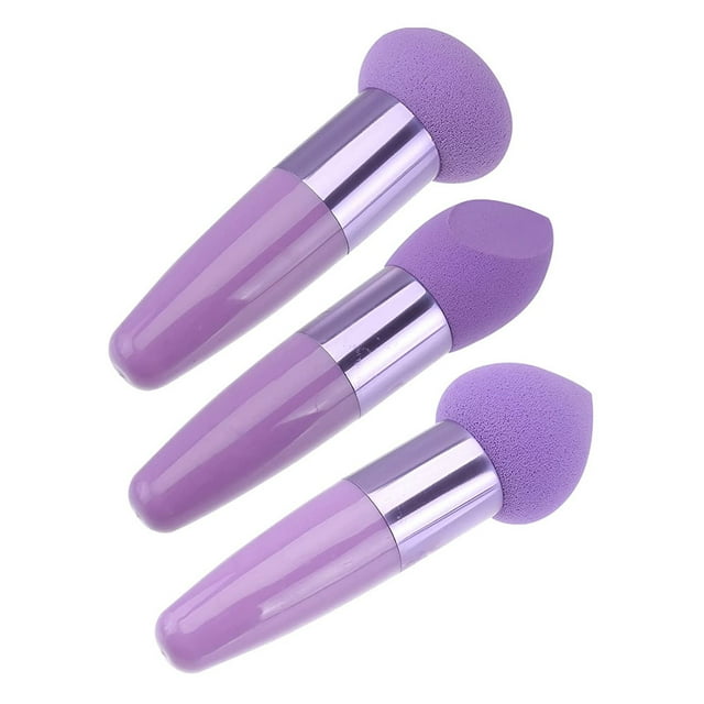 3Pcs Makeup Sponge Wedge Sponges with Handle Cosmetic Puff Beauty ...
