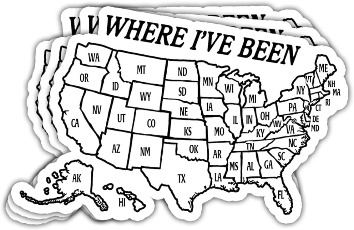 3Pcs Where I've Been Map Sticker Funny Where I Have Been Travel Journal ...