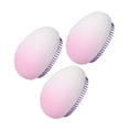 3Pcs Massage Detangling Comb Set, Gradient Purple Egg Shaped Hair Brush ...