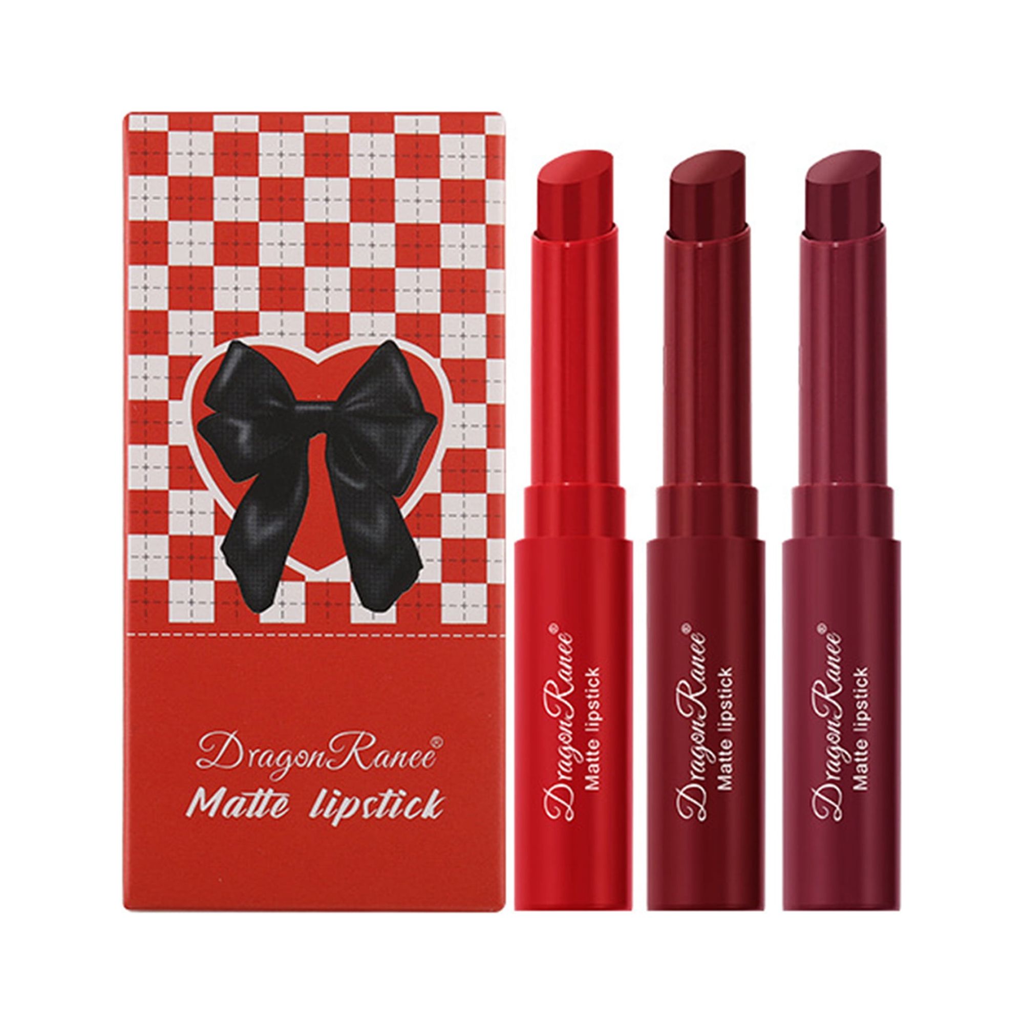 3Pcs Matte Lipstick Kit Soft Velvet Lip Sticks Long Lasting ...
