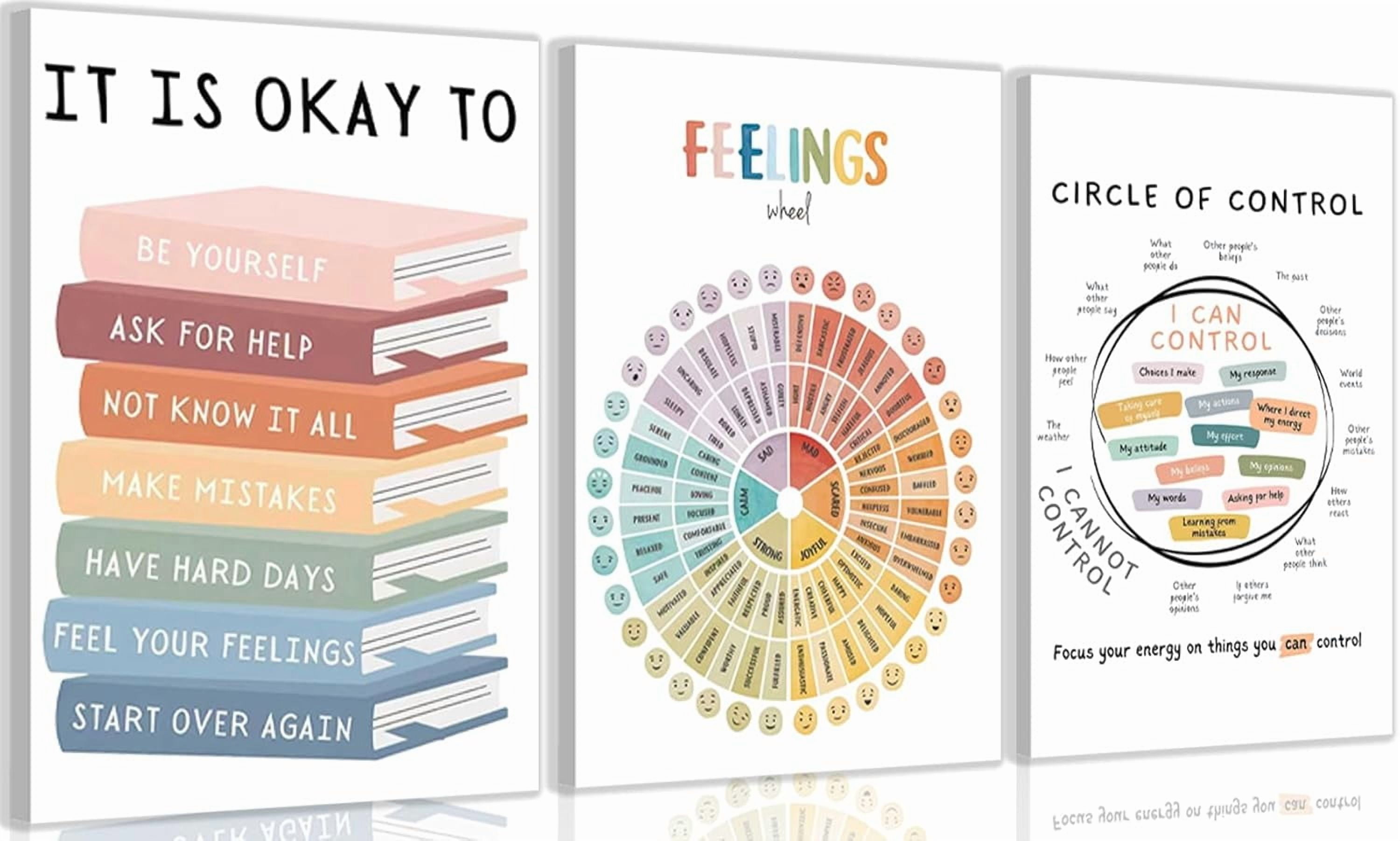 3Pcs Mental Health Wall Art Boho Inspirational Classroom Posters ...