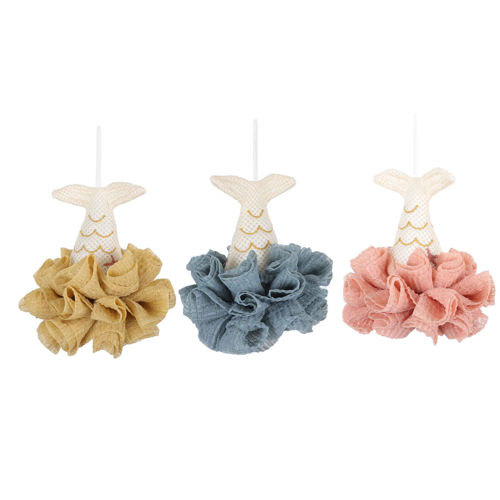 3 Pcs Mermaid Tails for Swimming Girls Bath Ball Salt Glitter Child ...