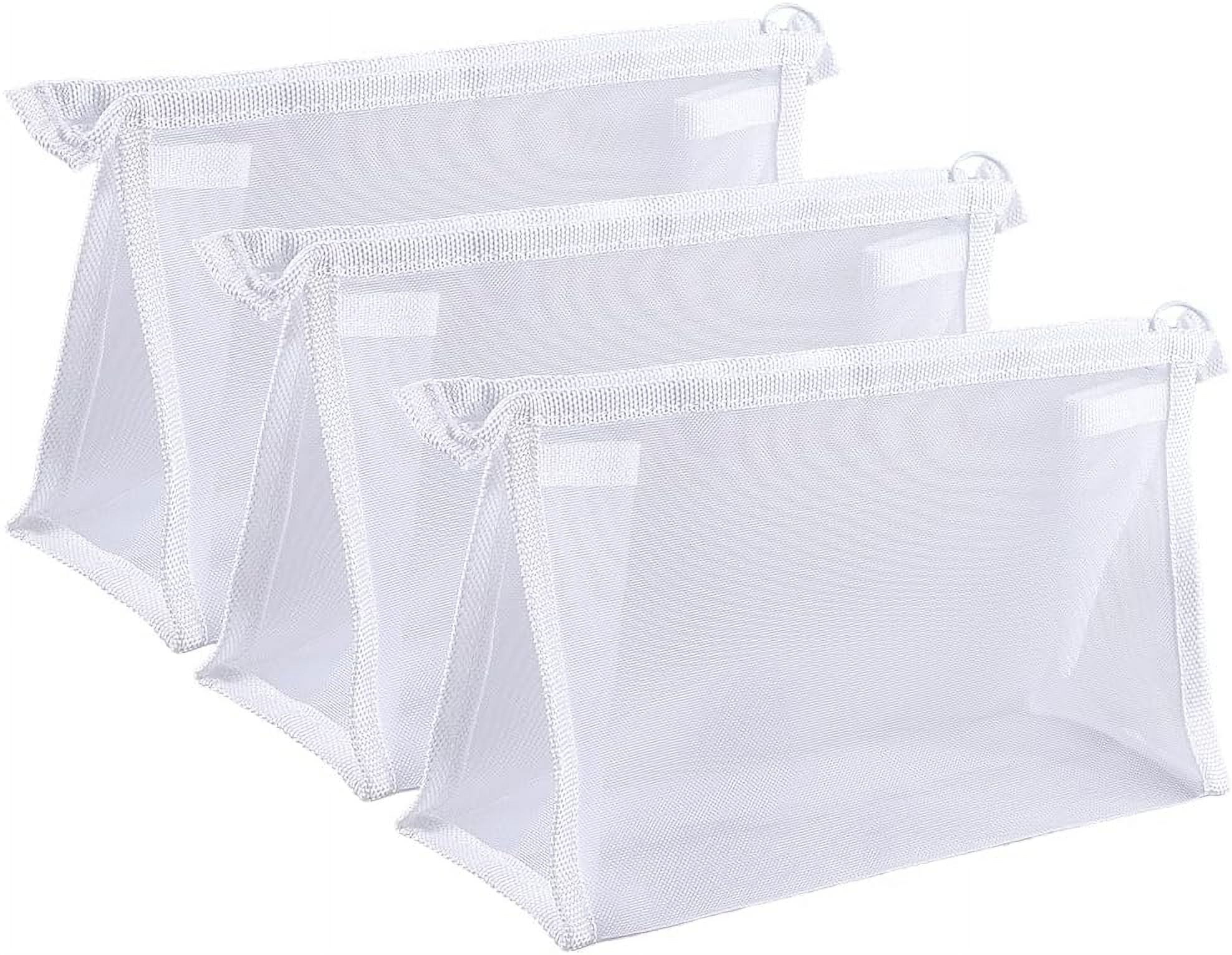 3Pcs Mesh Cosmetic Bags White Mesh Makeup Bag Purse Pouch Zipper Mesh ...