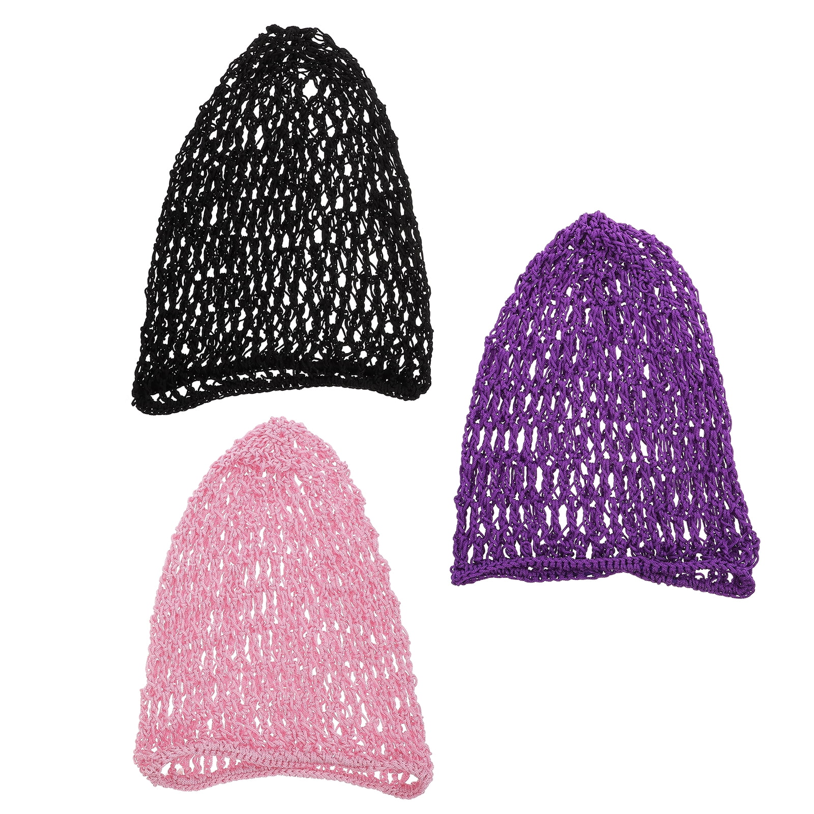3Pcs Mesh Crochet Hair Nets for Women Sleeping Hair Snood Hats with ...