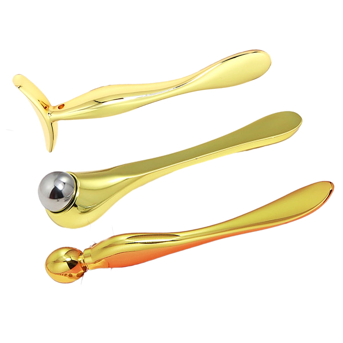 3Pcs Metal Eye and Face Cream Applicator Stick Cosmetics Spoon Spatula ...