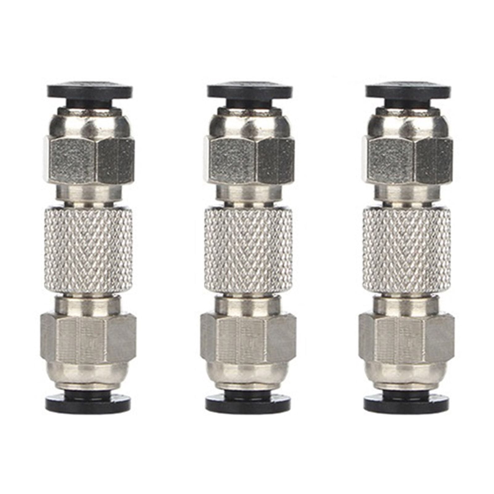 3Pcs Metal PTFE Pipe Connectors Tube Connector Coupler Quick Pneumatic ...