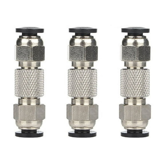 3Pcs Metal PTFE Pipe Connectors Tube Connector Coupler Quick Pneumatic ...