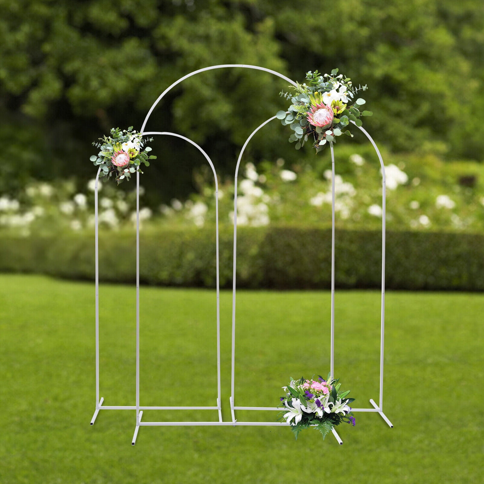 3Pcs Metal Stand Wedding Arch Backdrop Stand For Ceremony Party Yard ...