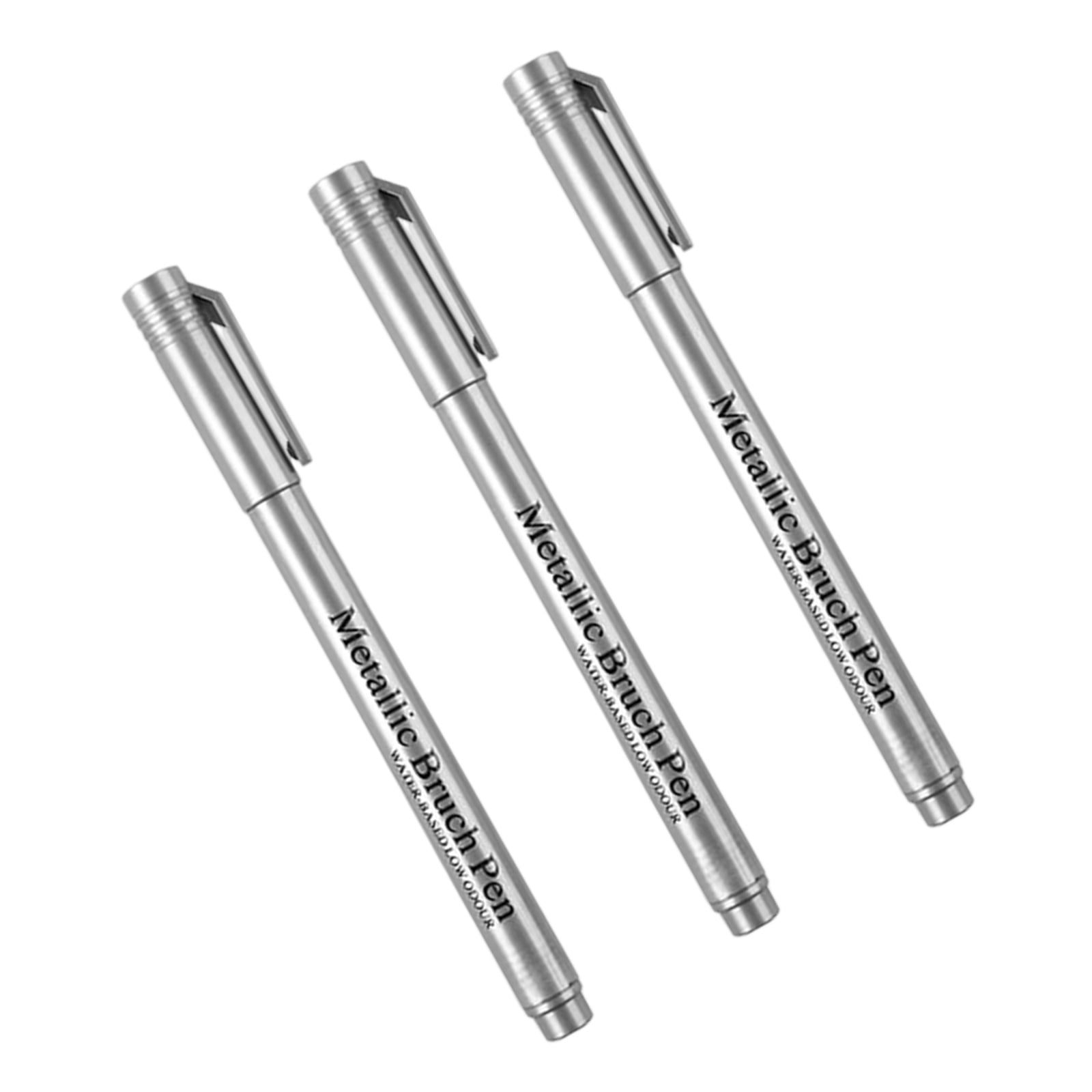 3Pcs Metallic Paint Pen Water Resistant Glittering Highlighter Marker ...