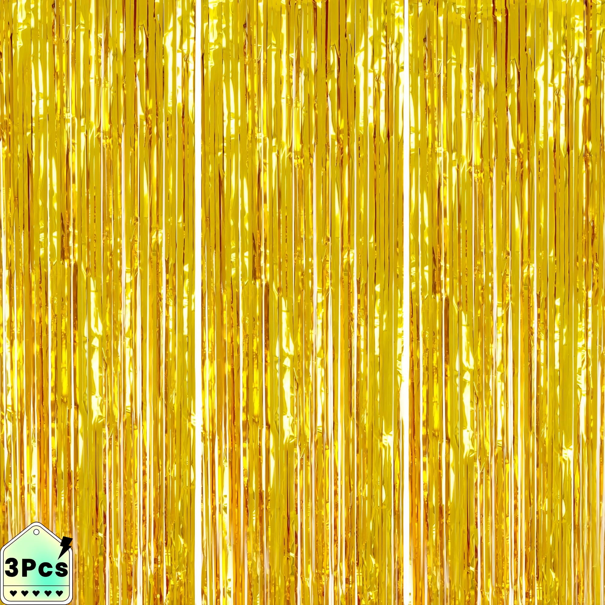 3Pcs Metallic Tinsel Foil Fringe Curtains,3.28ft x 6.56ft Photo Booth ...