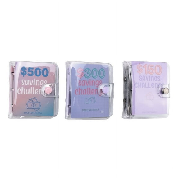 3Pcs Mini Binder Savings Challenge 150/300/500 Saving Money Budgets ...