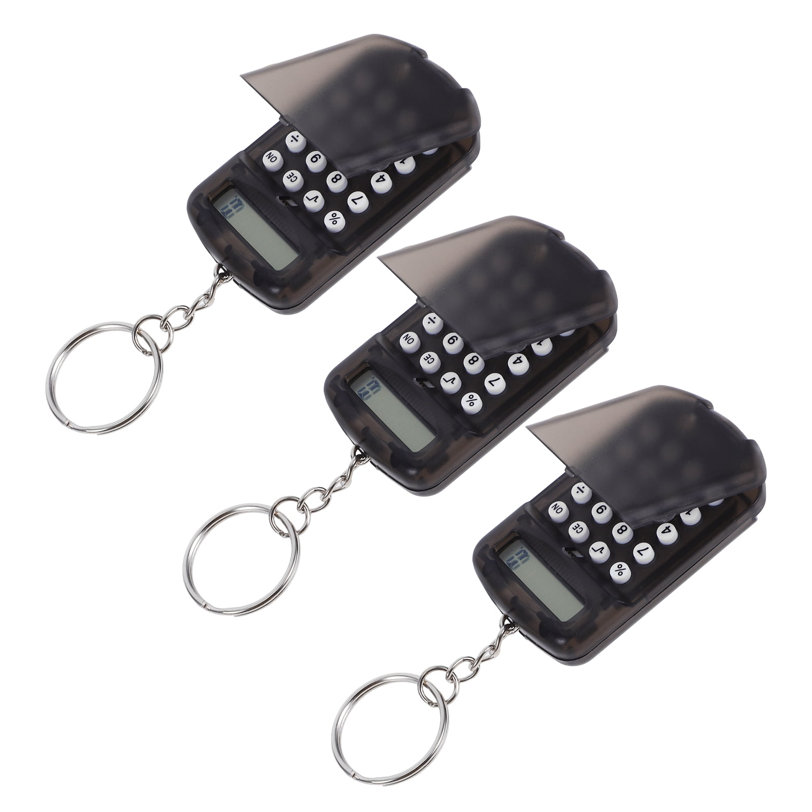 3Pcs Mini Calculator with Transparent Cover Handbag Keychain Charm ...
