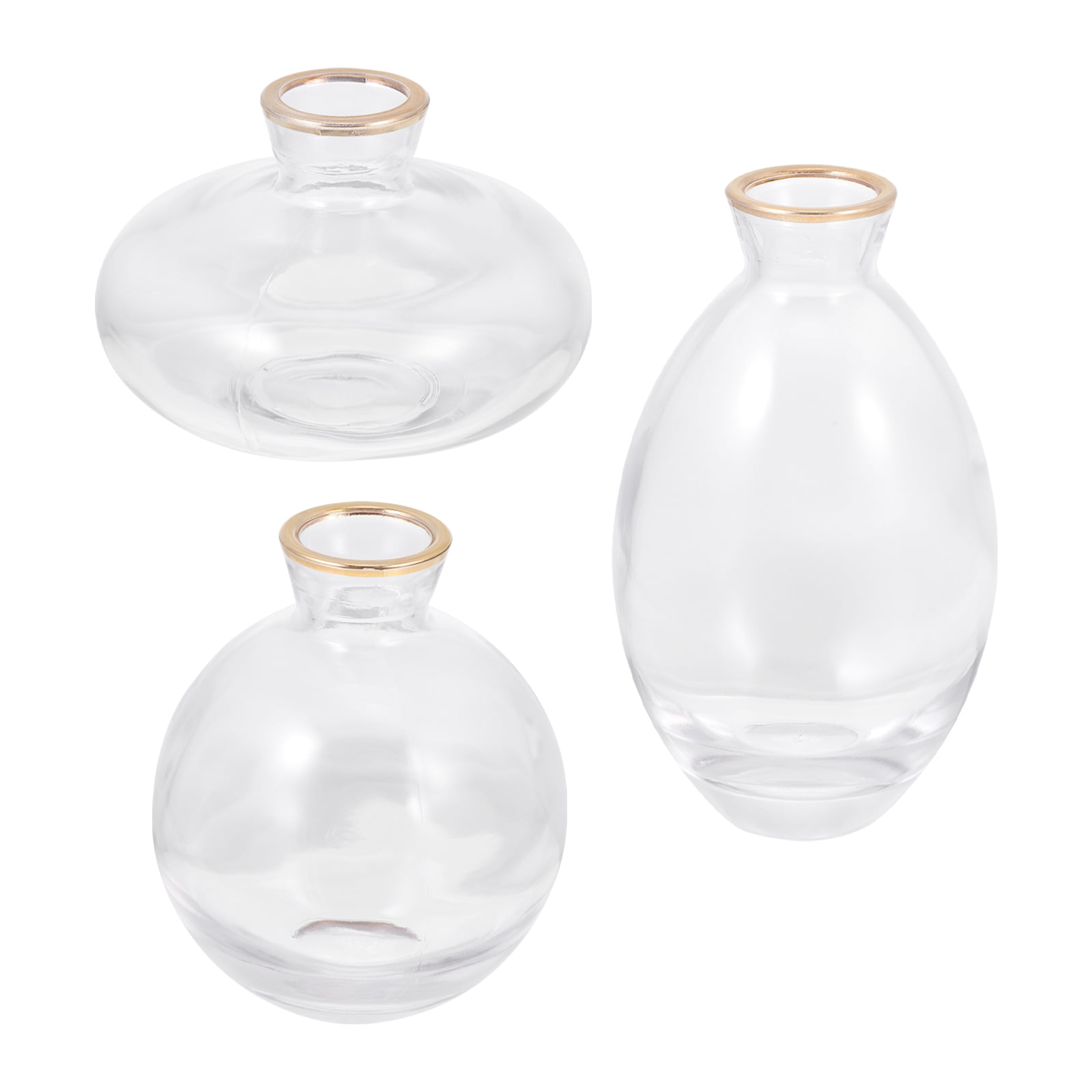 3Pcs Decorative Glass Flower Vases Home Glass Vases Mini Flower Vases ...