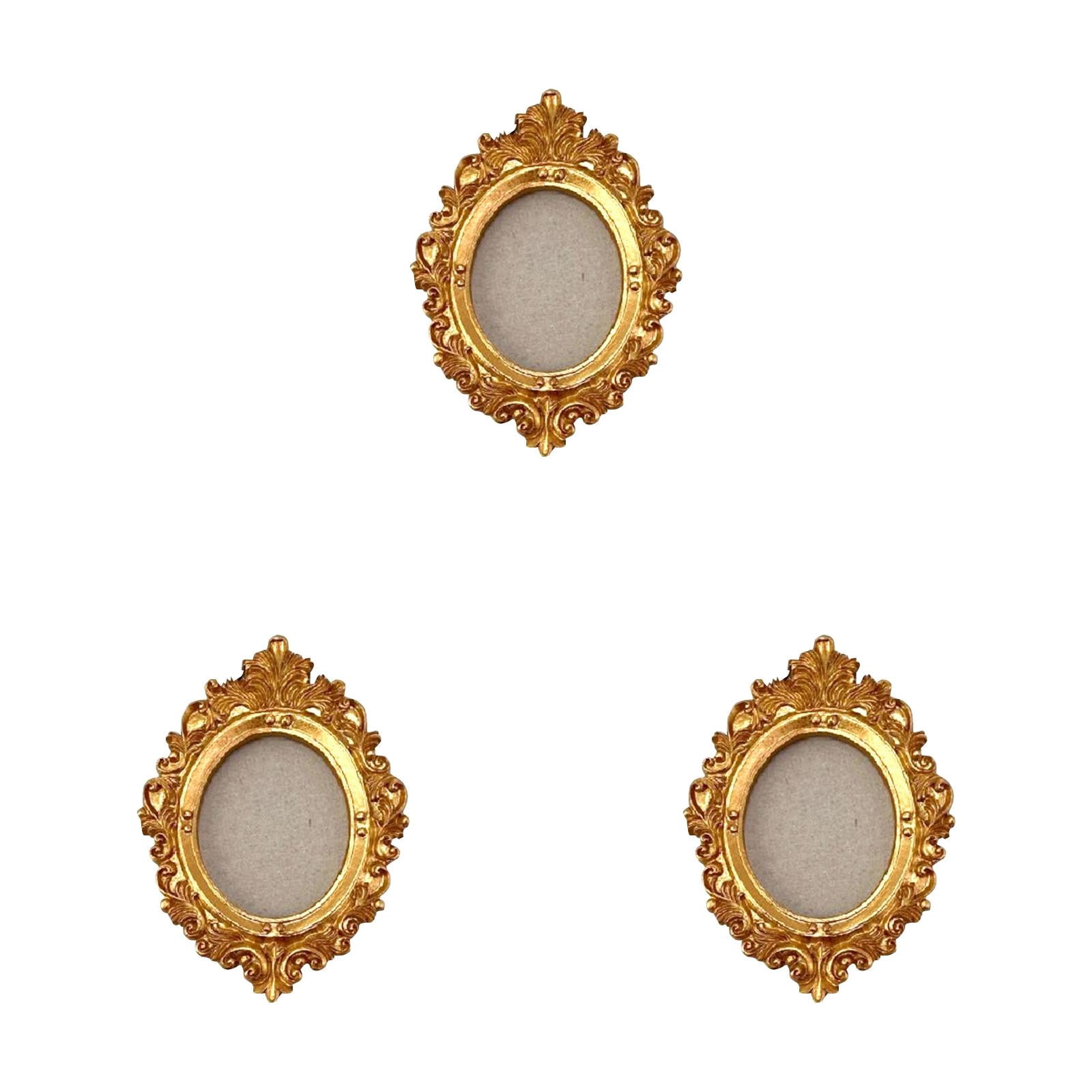 3Pcs Mini Gold Magnetic Picture Frames, 2 Inch Vintage Tiny Photo Frame ...