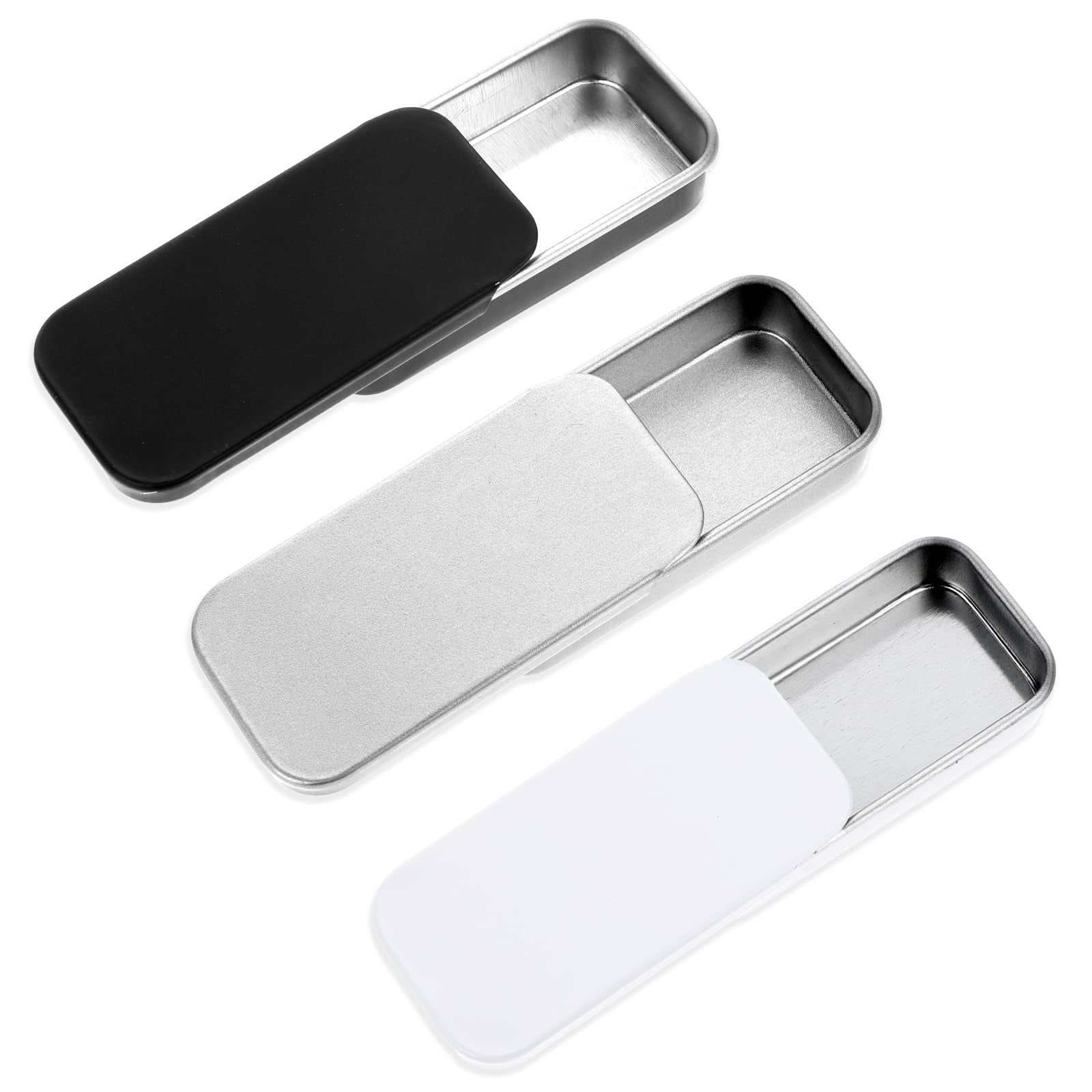 3Pcs Mini Metal Tin Box, 2x1x0.4 Inch Slide Top Tin Containers ...