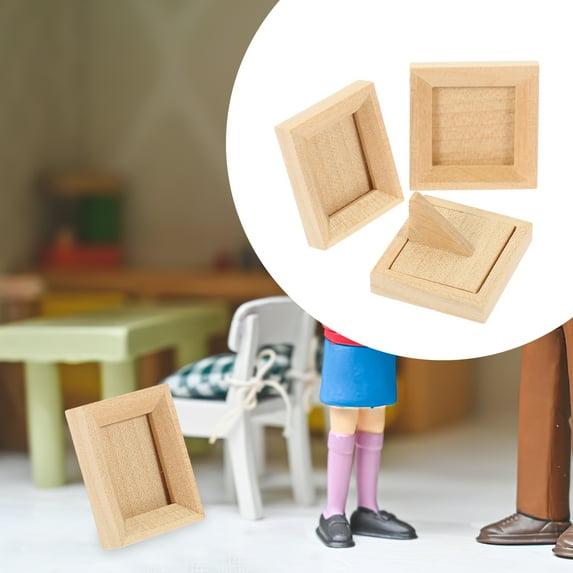 SEWCHICS Tiny Picture Frame Wood Mini House Decors Decoration Home ...