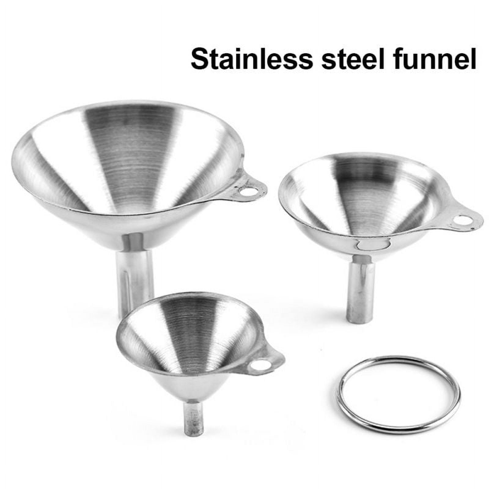 3Pcs Mini Small Mouth Funnel Stainless Steel Filling Hip Flask Beer ...
