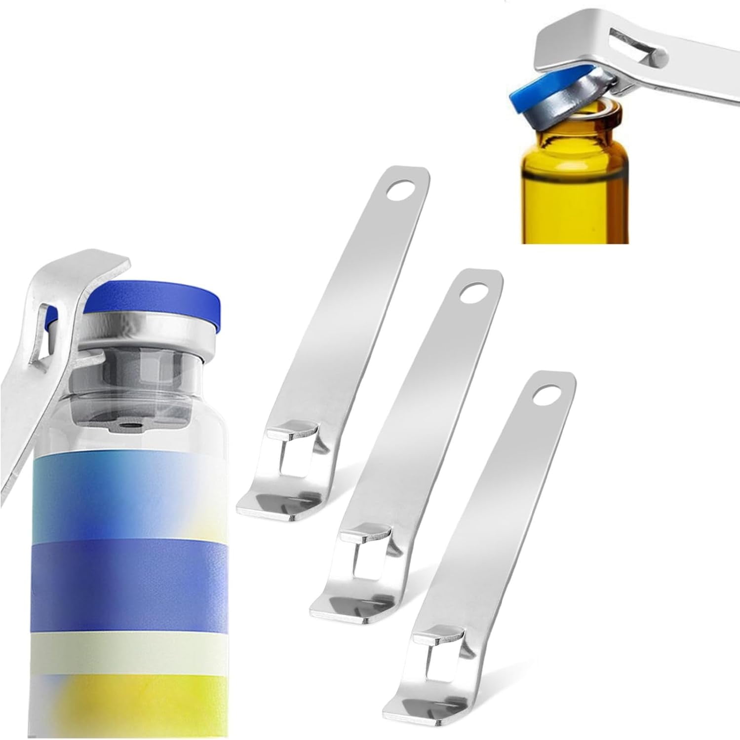 3Pcs Mini Openers, Stainless Steel Oral Liquid Decappers Small Opener ...
