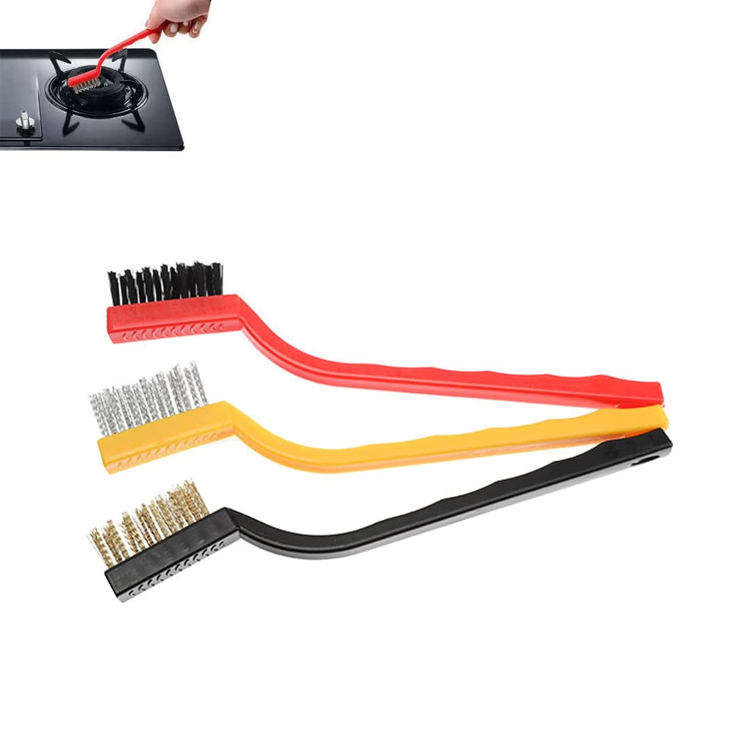 3Pcs Mini Wire Brush Set for Cleaning and Rust Removing, 7 Inch ...